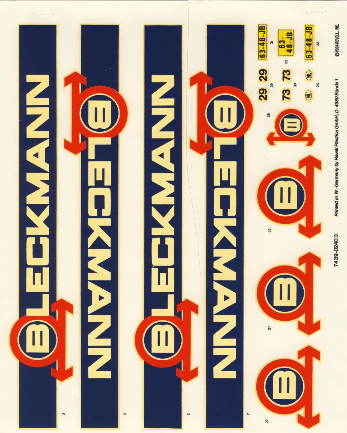 Photo: 7439 decalsheet b | 07439 DAF 3300 and trailer Revell 1-24 album ...